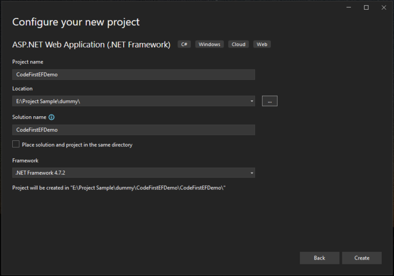 Code First Approach in ASP.NET MVC with Entity Framework