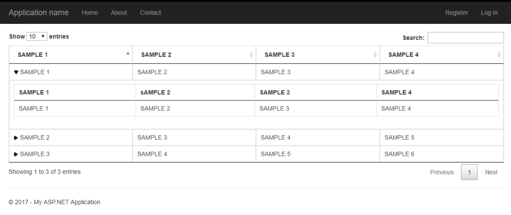 Implement Nested WebGrid with Expand and Collapse in ASP NET