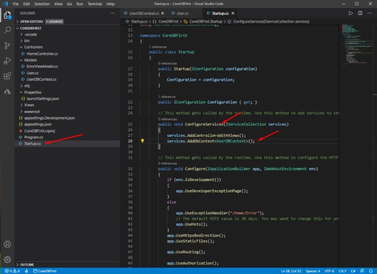 Create a model from an existing database in EF Core