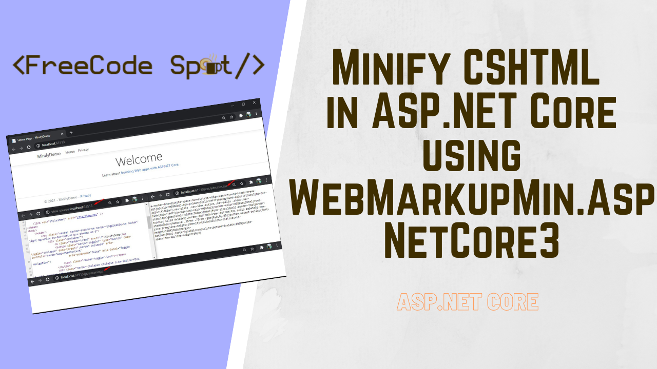 Minify Cshtml View In Aspnet Core Using Webmarkupminaspnetcore3 Freecode Spot