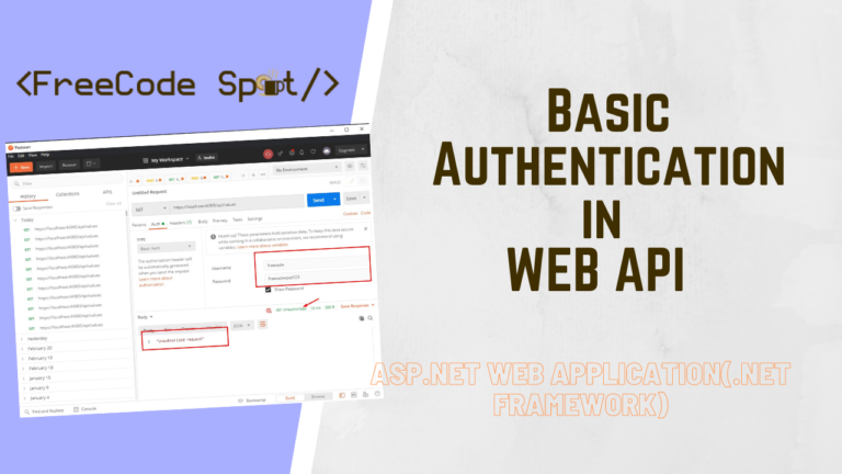 Secure Web Api Using Basic Authentication In Asp Net Mvc Freecode Spot