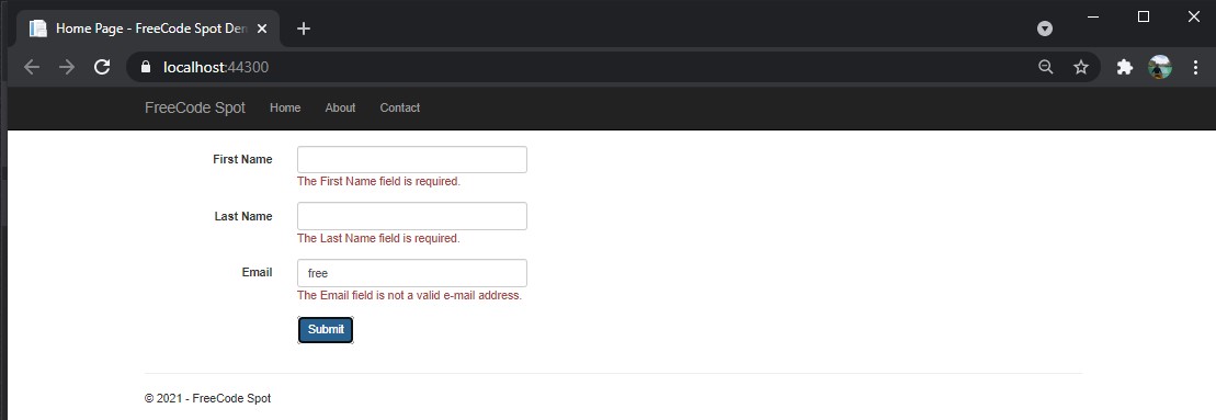 Submit A Form With Model Validation Using Jqueryajax In Aspnet