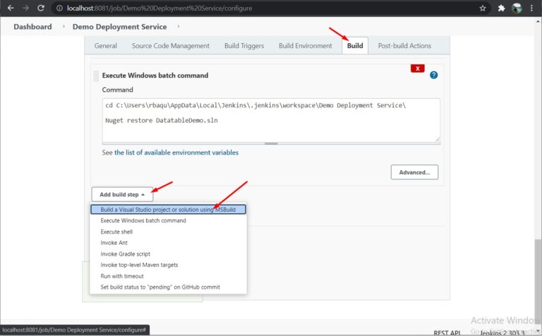 Continuous Deployment using Jenkins in ASP.NET Projects