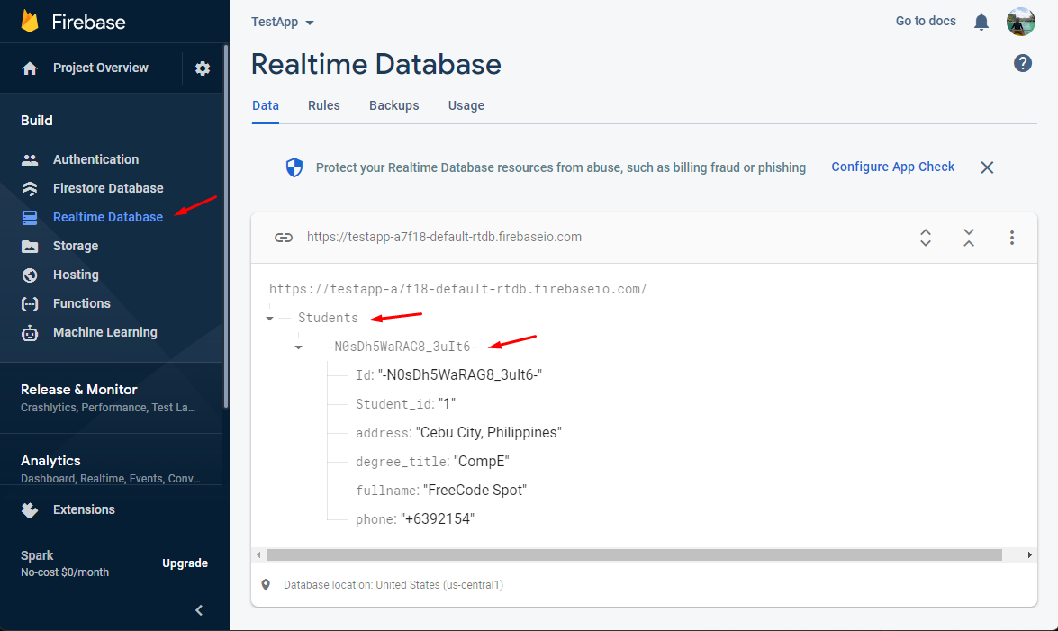ASP.NET Core CRUD Operation with Firebase Database
