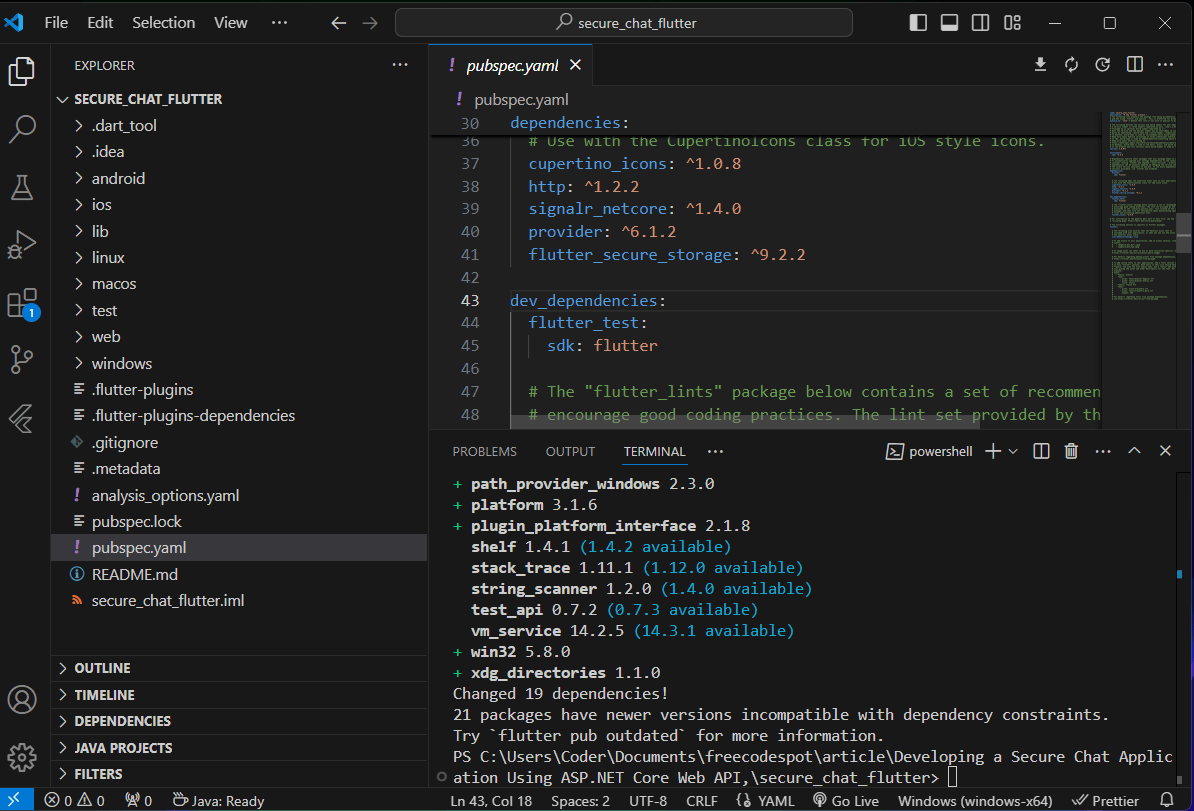 Building A Flutter Front End For Secure Chat With Net Core Api