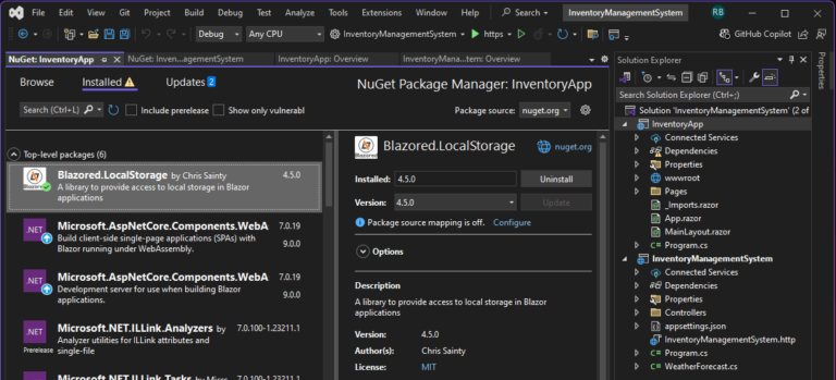 Inventory System with Offline Support in ASP.NET Core & Blazor