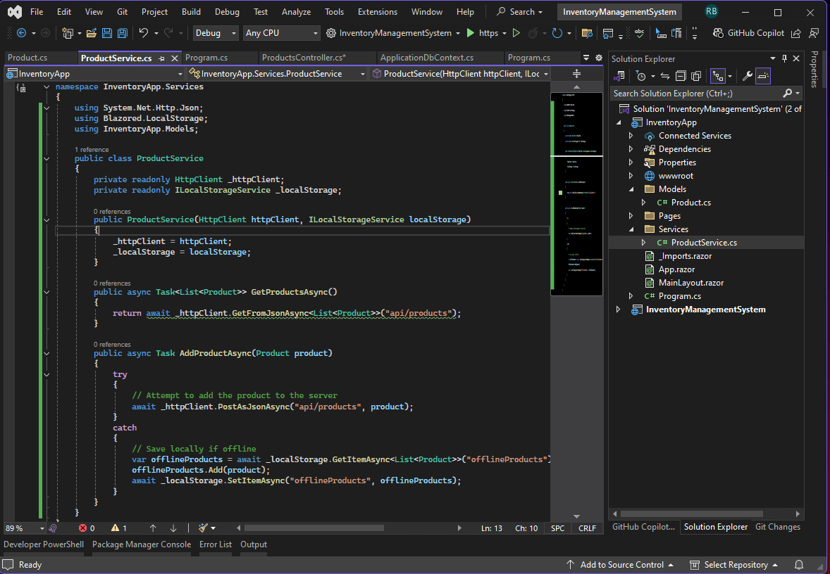Inventory System with Offline Support in ASP.NET Core & Blazor