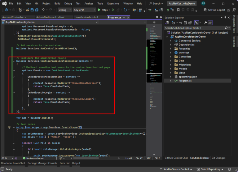 Implement Identity Auth & Authorization in ASP.NET Core 8