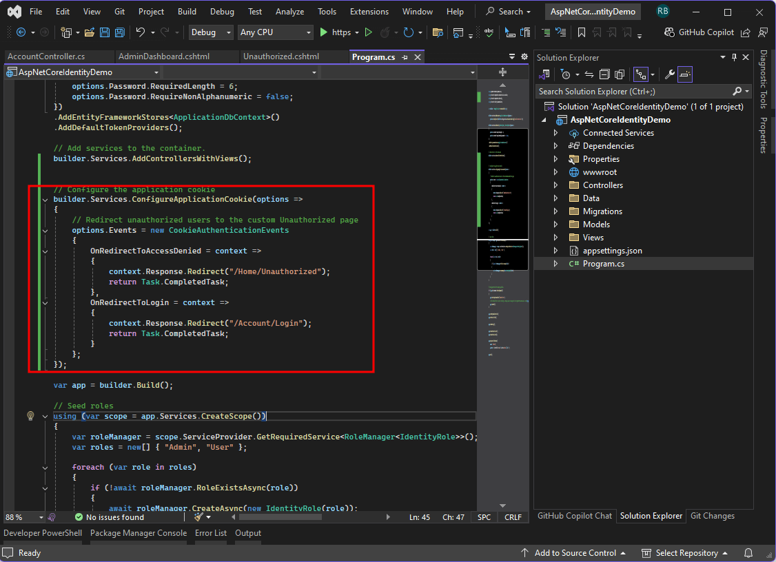 Implement Identity Auth & Authorization in ASP.NET Core 8